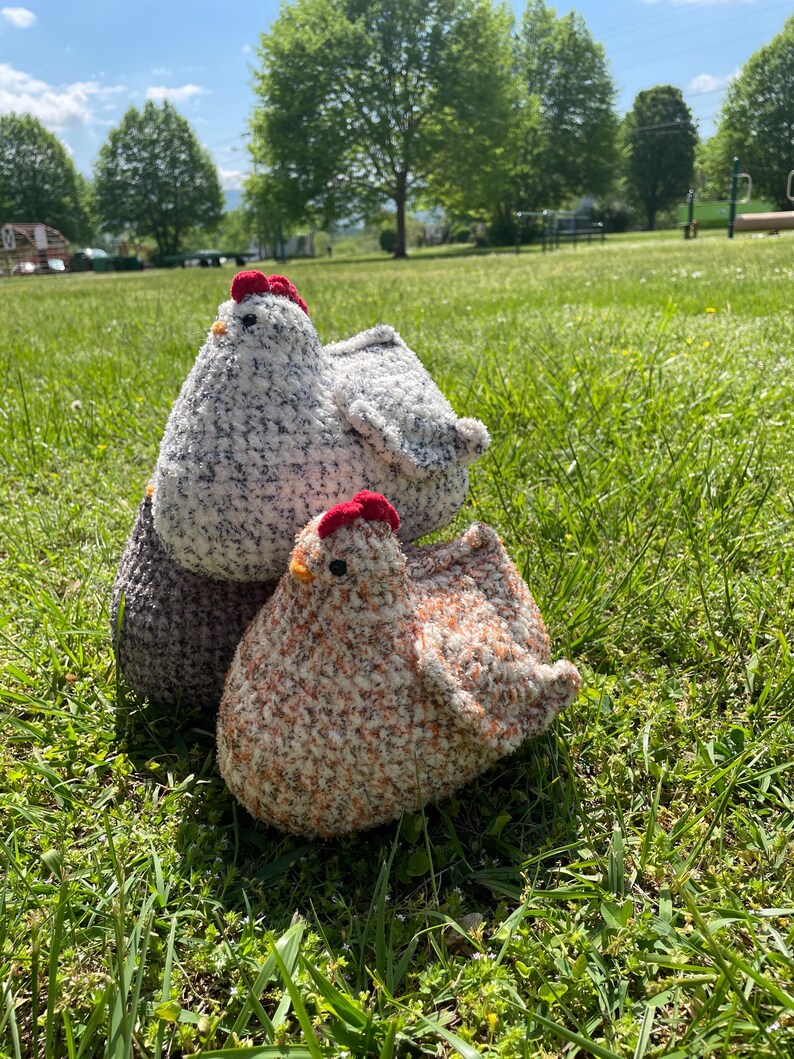 Crochet, Plushie, Chicken, Hen, Amigurumi, Farmhouse Decor - Etsy