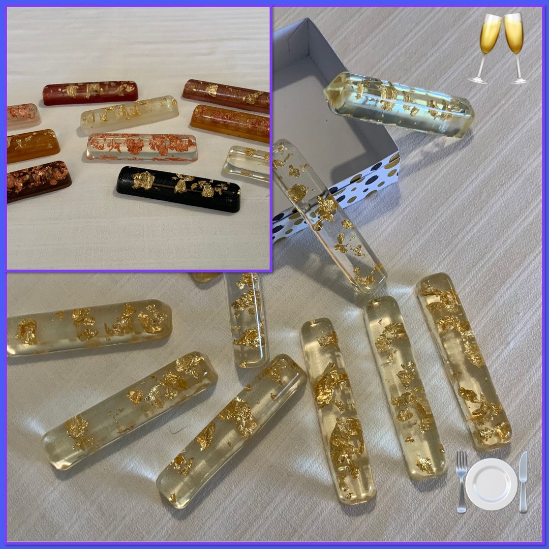 10 Repose-couteaux en résine époxy et feuille métal - Etsy France