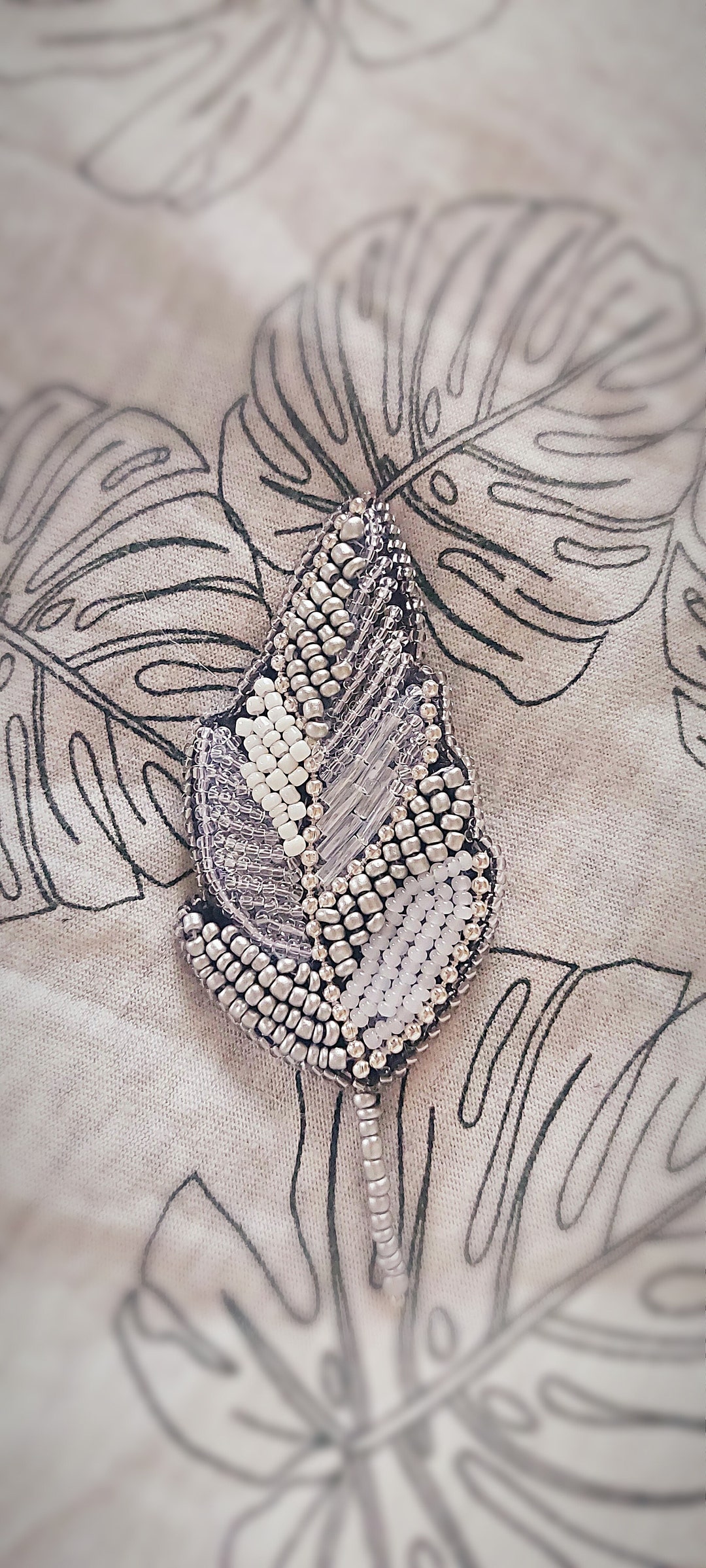 Silver Brooch Feather, Embroidered Brooch, Best Selling Items Handmade ...