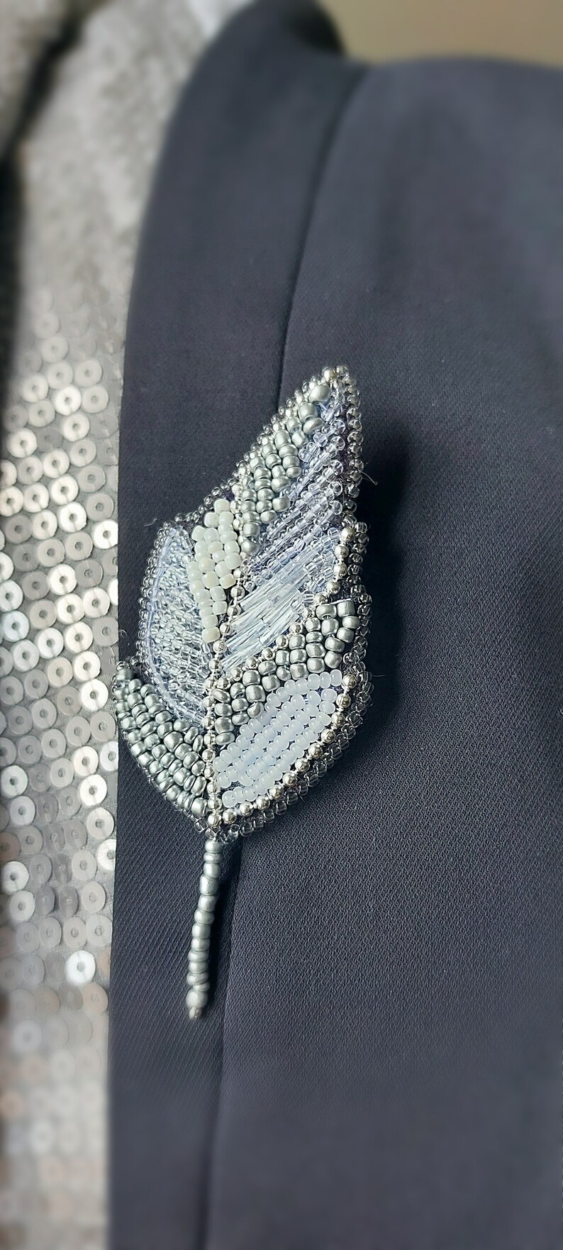 Silver Brooch Feather, Embroidered Brooch, Best Selling Items Handmade ...