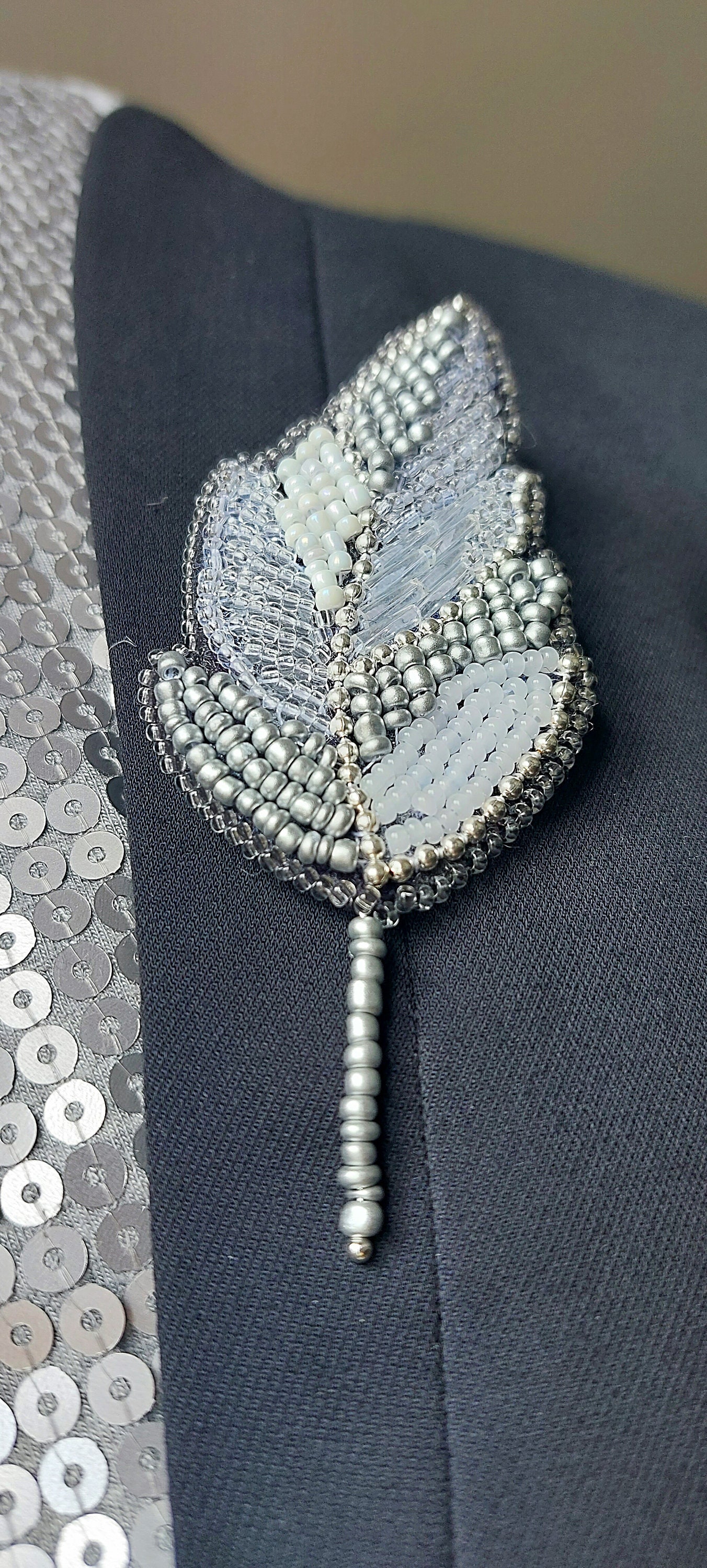 Silver Brooch Feather, Embroidered Brooch, Best Selling Items Handmade ...