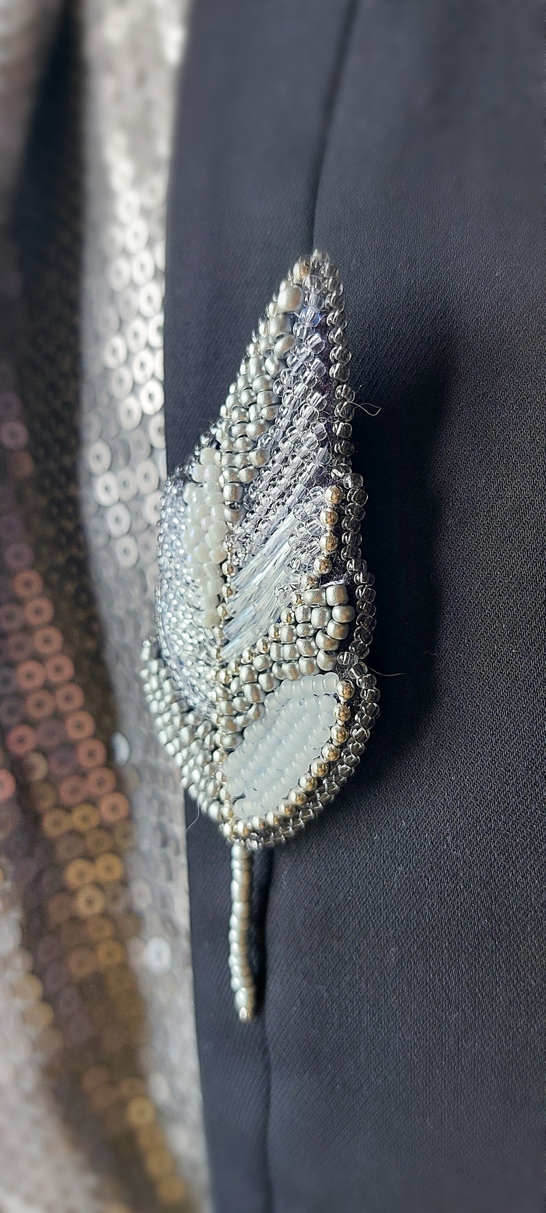 Silver Brooch Feather, Embroidered Brooch, Best Selling Items Handmade ...