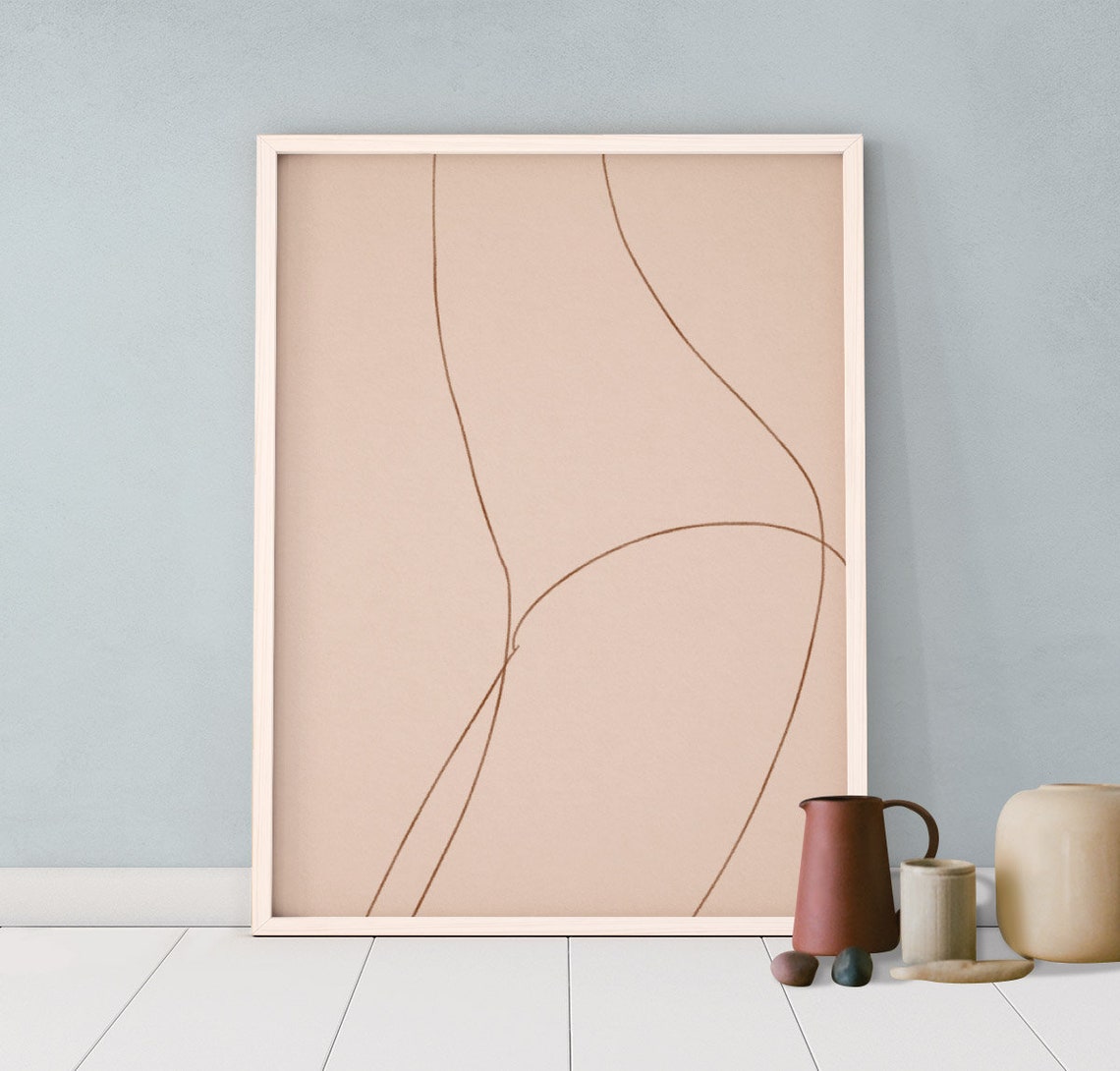 Woman figure print Minimal Line drawing Modern Downloadable | Etsy