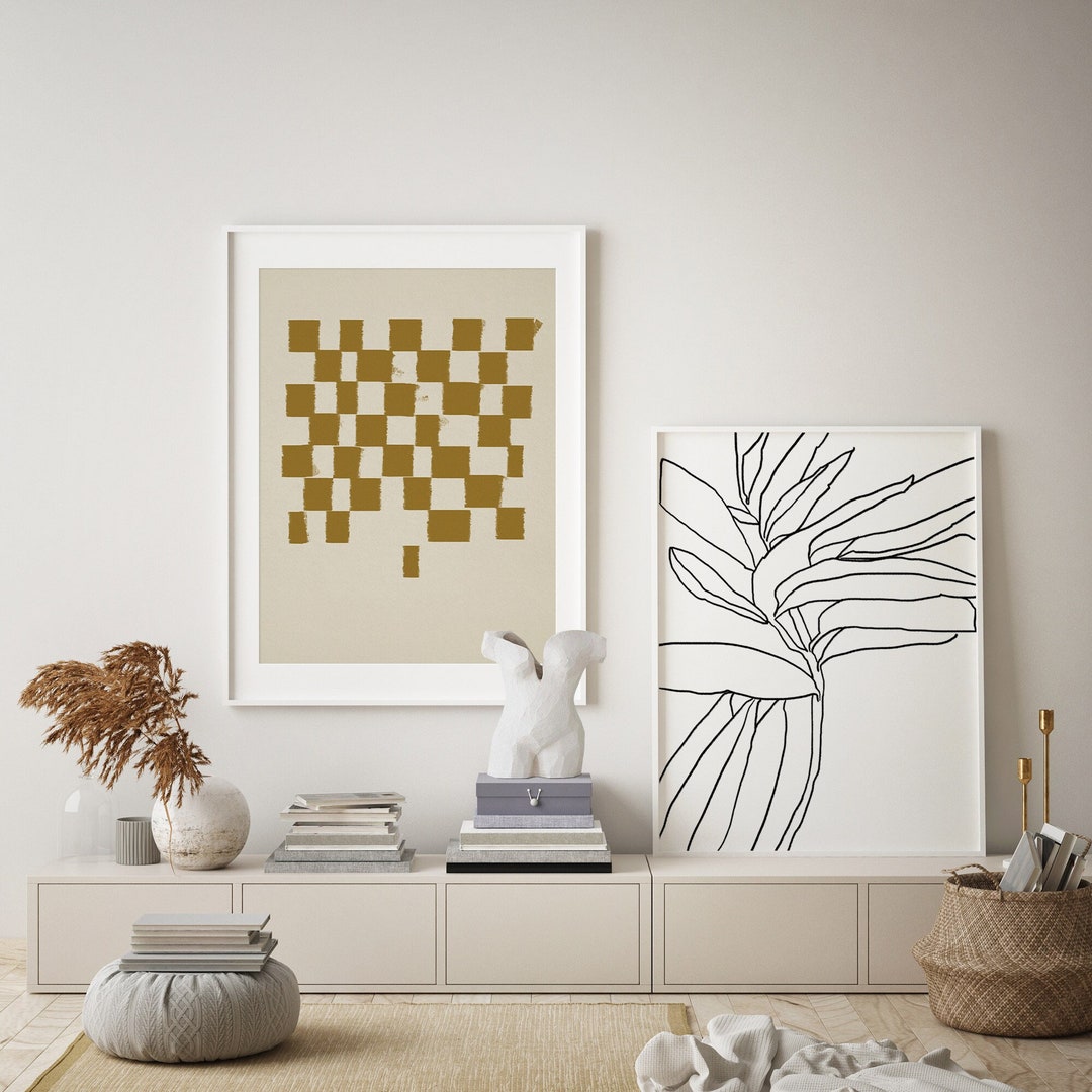 Downloadable Two Prints, Checkers Printable Set of 2, Gallery Wall Art ...