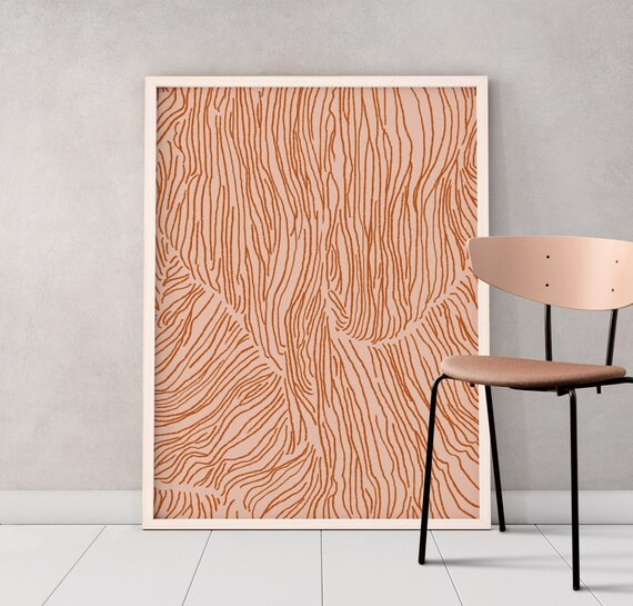 Terracotta Lines Downloadable Print Printable Modern Art - Etsy