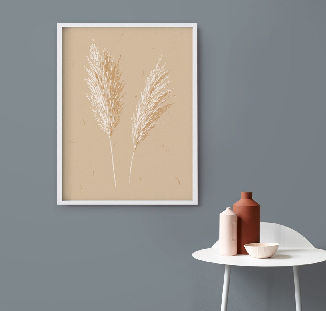 Pampas Grass Pastel Drawing Downloadable Print Printable - Etsy