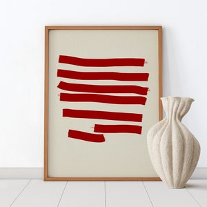 Printable Red Lines Wall Art Downloadable Print Modern - Etsy