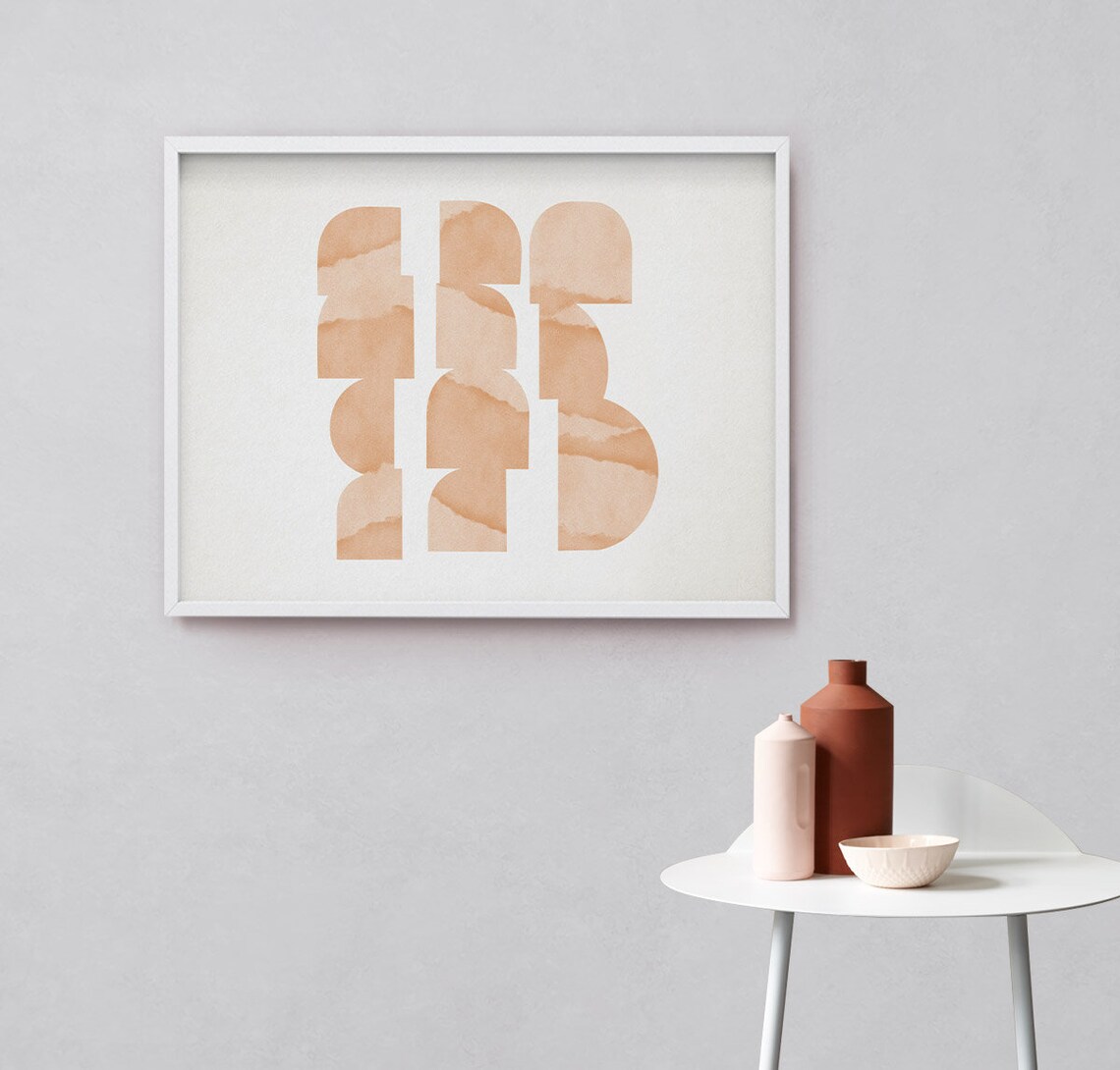 Printable wall art Downloadable print Simple forms | Etsy