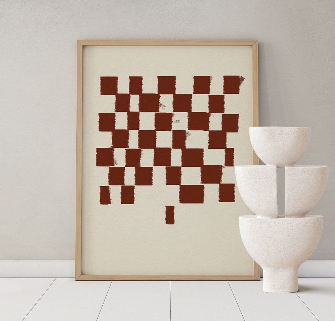 Checkerboard Printable Wall Art, Geometric Downloadable Print, Modern ...