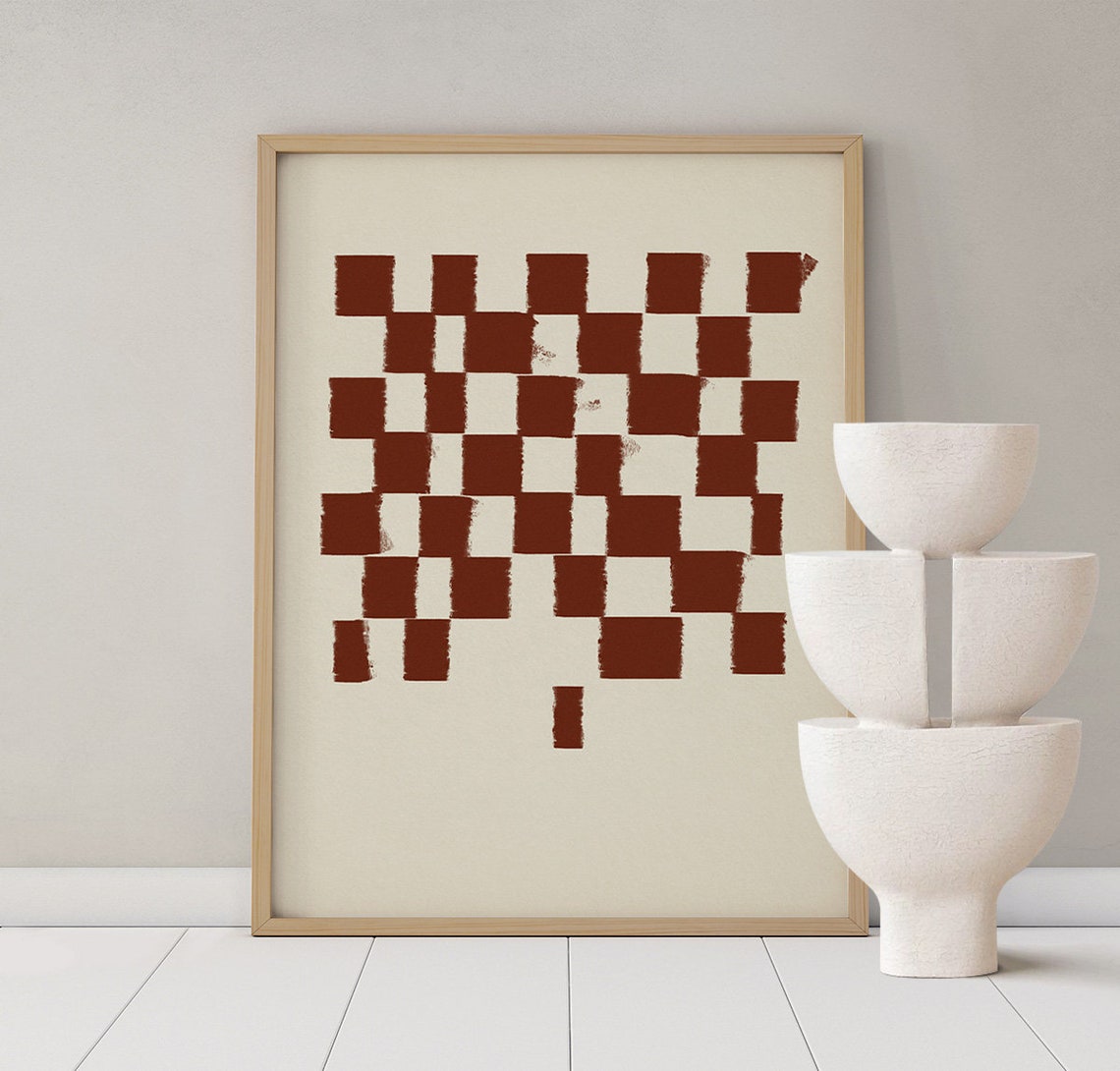 Checkerboard Printable Wall Art Geometric Downloadable Print - Etsy