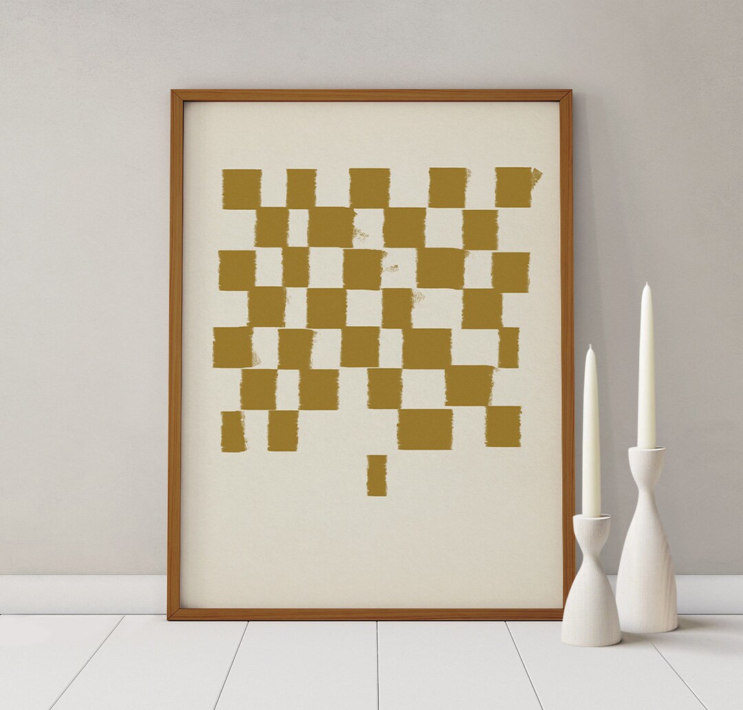 Checkerboard Printable Wall Art, Geometric Downloadable Print, Modern ...