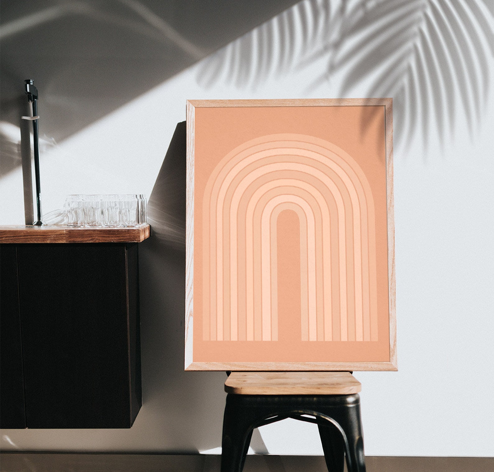 Printable Geometric Rainbow Art Downloadable Print Instant | Etsy