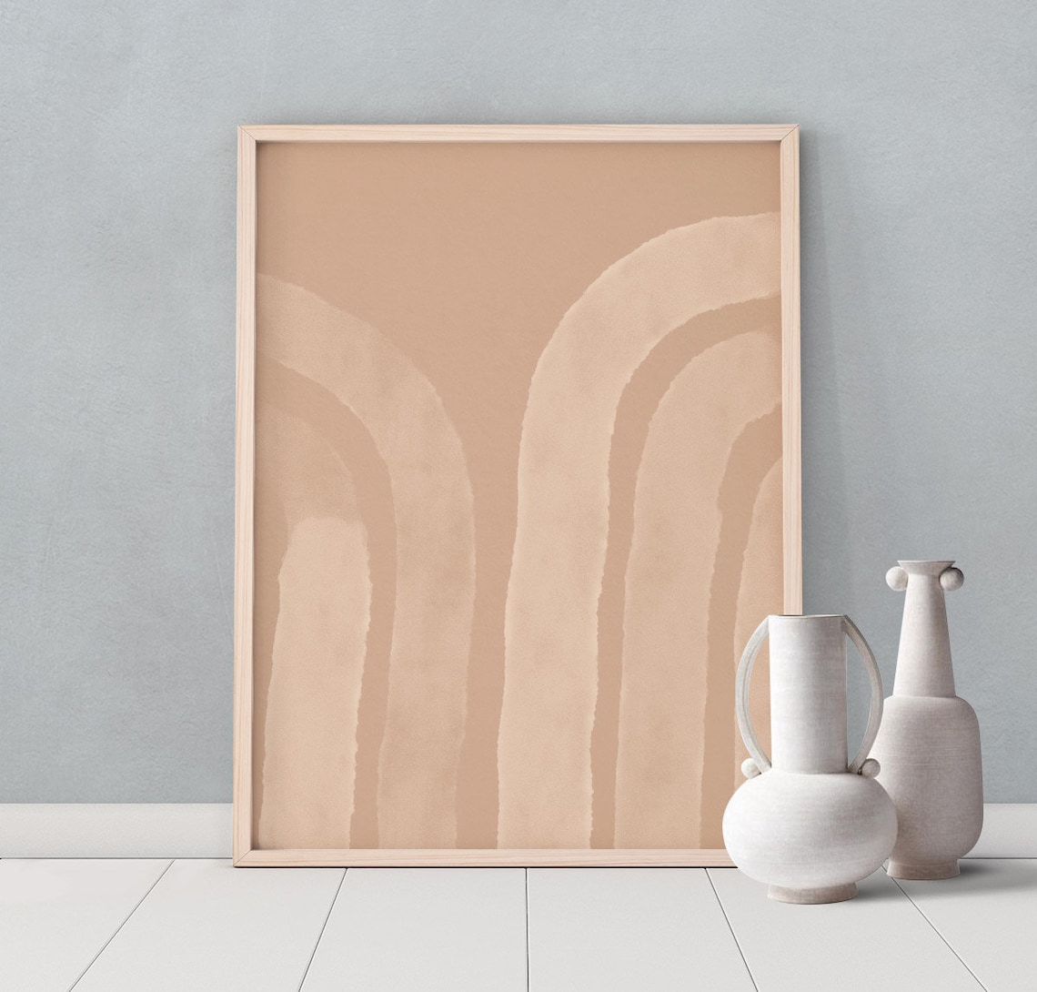 Downloadable Artwork Printable Beige Lines Wall Art Instant | Etsy