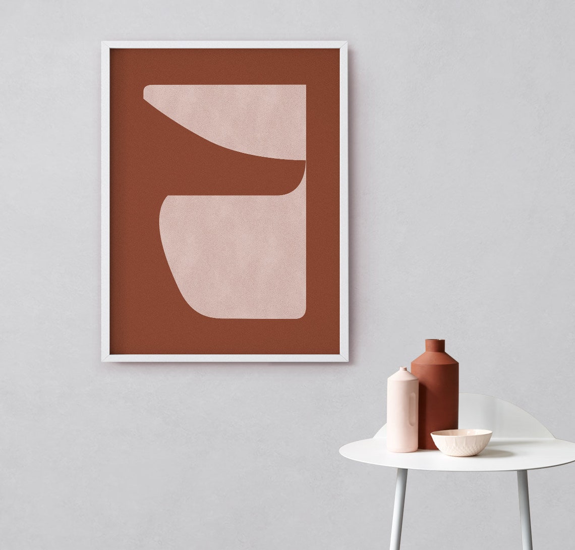 Minimalist Terracotta Art Downloadable Print Printable | Etsy