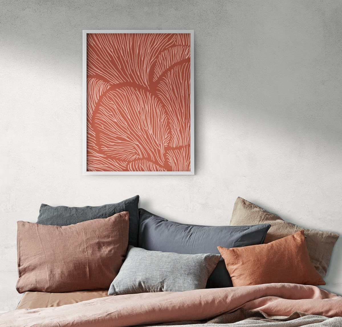 Terracotta Lines Downloadable Print Printable Modern Art | Etsy