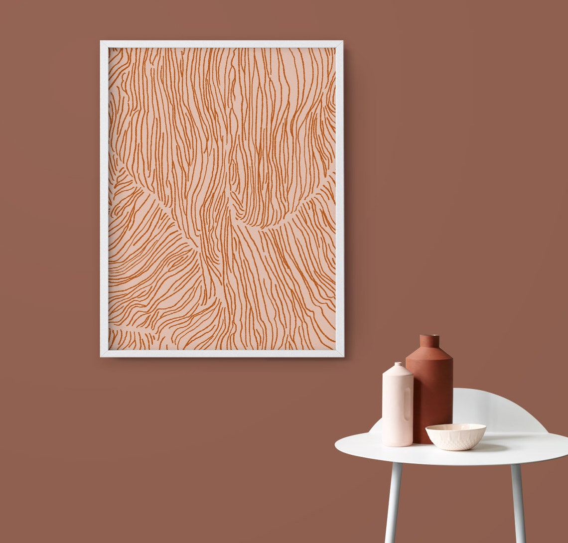 Terracotta Lines Downloadable Print Printable Modern Art - Etsy
