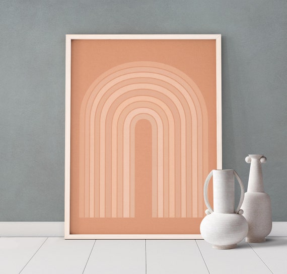 Printable Geometric Rainbow Art Downloadable Print Instant | Etsy