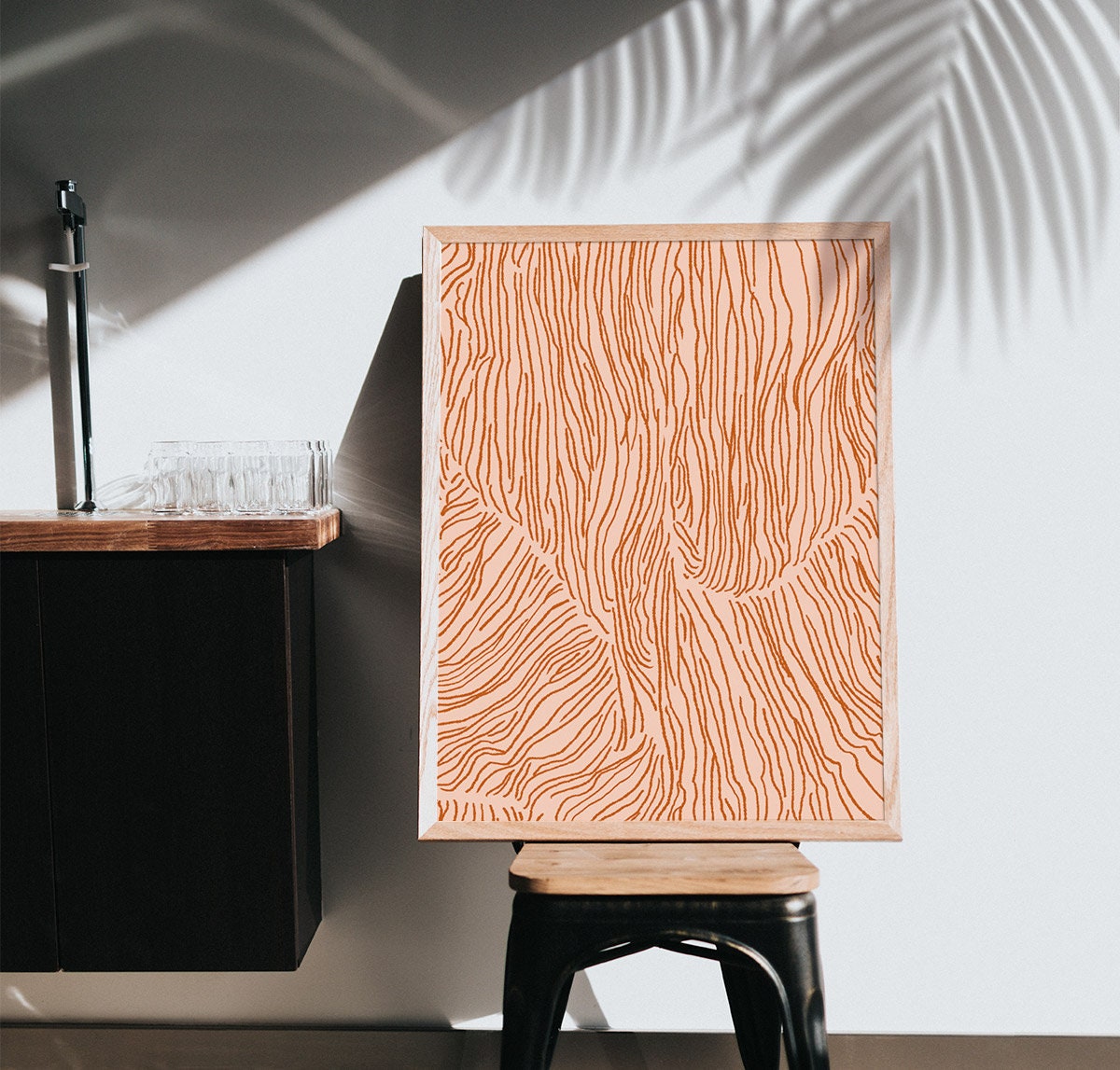 Terracotta Lines Downloadable Print Printable Modern Art - Etsy