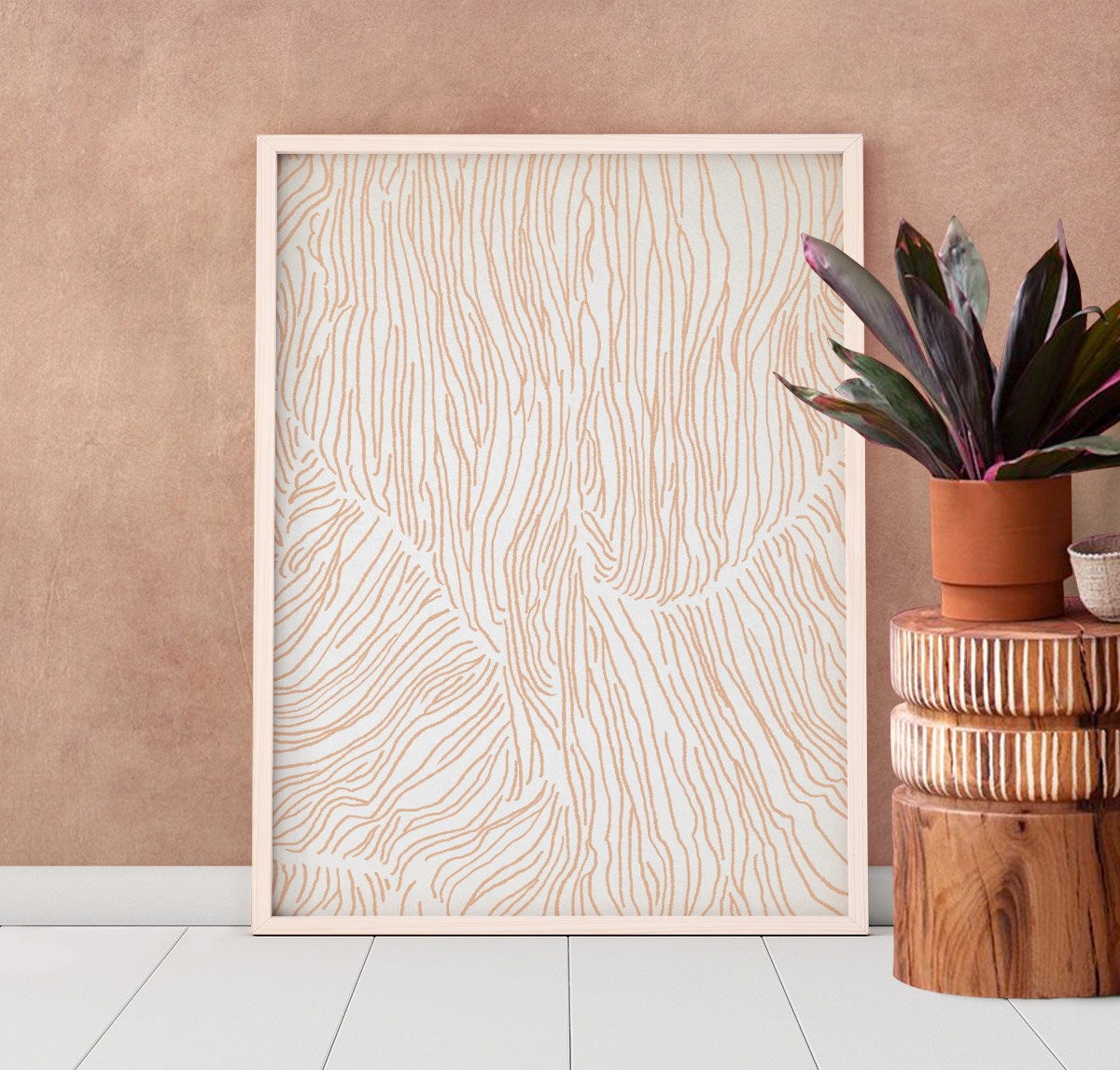 Terracotta Lines Art Downloadable Print Printable Modern | Etsy