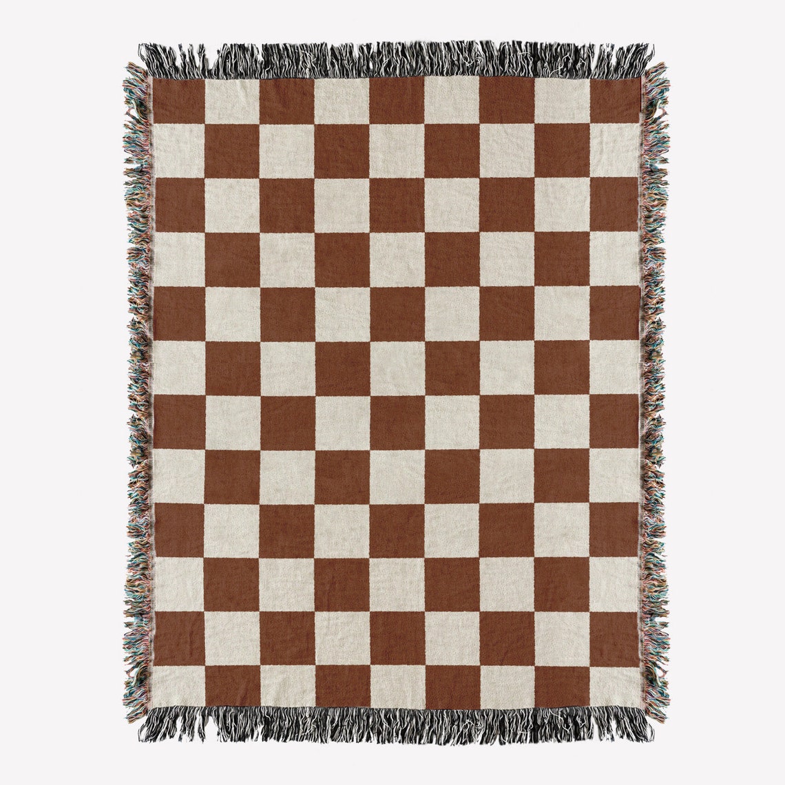 Checkerboard Woven Throw Blanket Chequers Quilt 100% Cotton - Etsy
