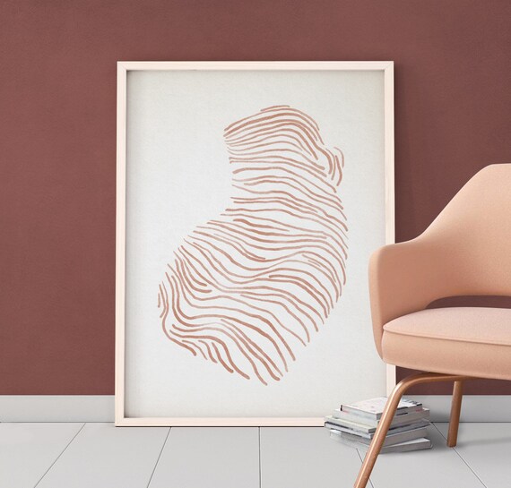 Terracotta Lines Art Downloadable Print Printable Modern | Etsy