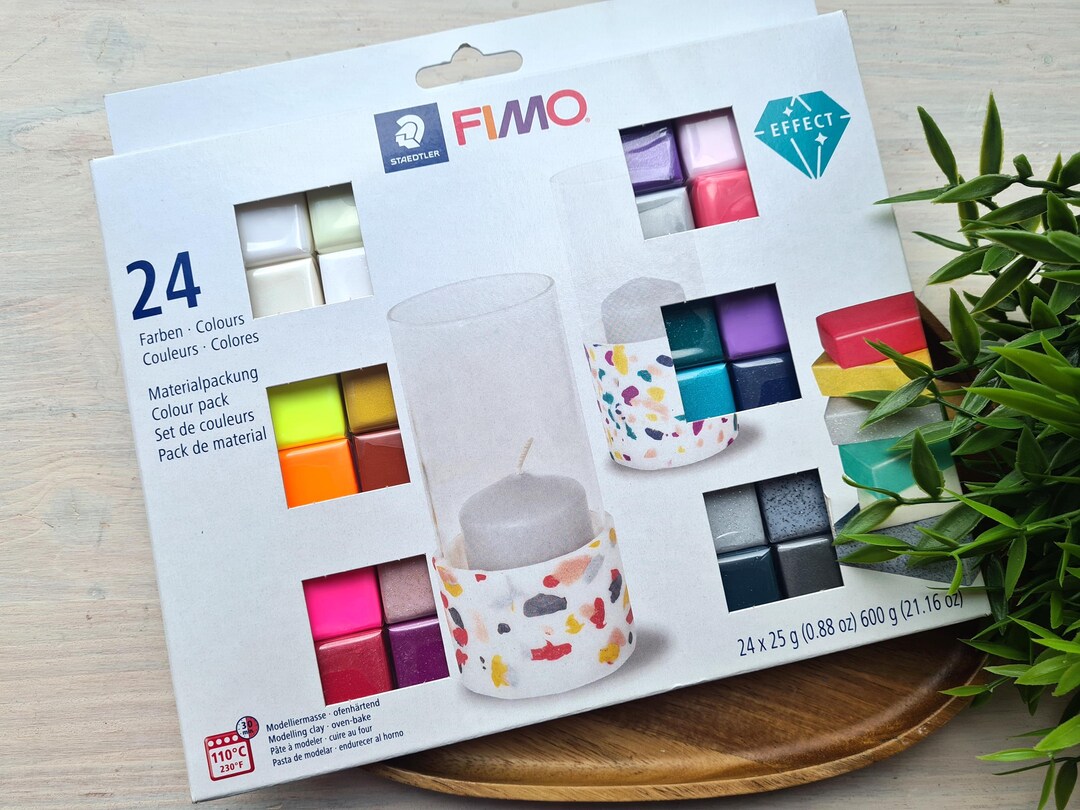 FIMO Effect, Pack of 24 Colors, 600g (21.16oz), Oven-hardening Polymer ...