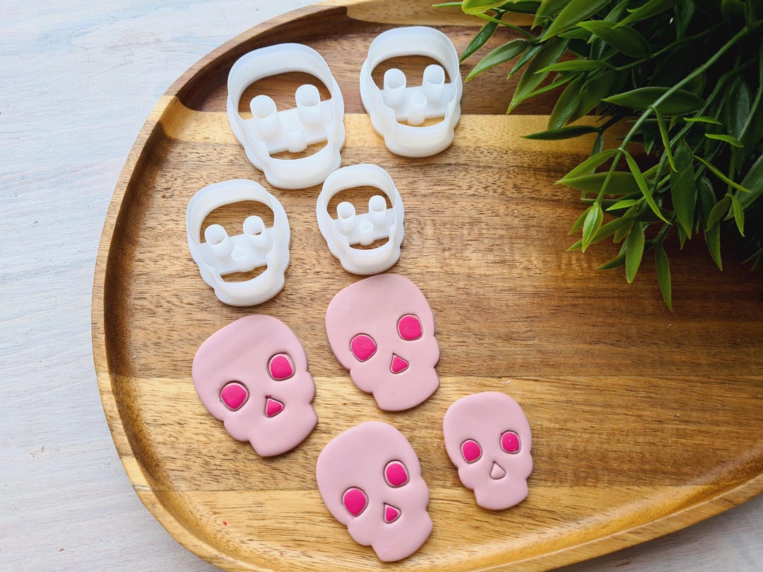Skull, Set of 4 Cutters, One Clay Cutter or FULL Set, Earring Cutters ...