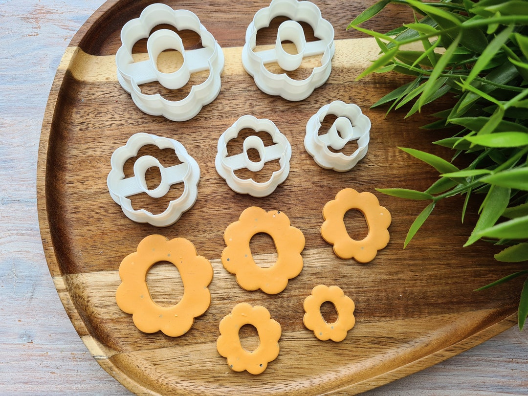Flower, Style 5, Set of 5 Cutters, One Clay Cutter or FULL Set, Earring ...