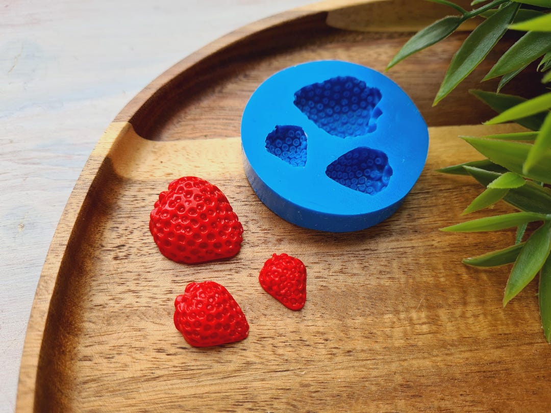 Silicone Mold of Strawberry, Style 11, Half, 3 Elements, ~ 1.1-2.5cm, H ...