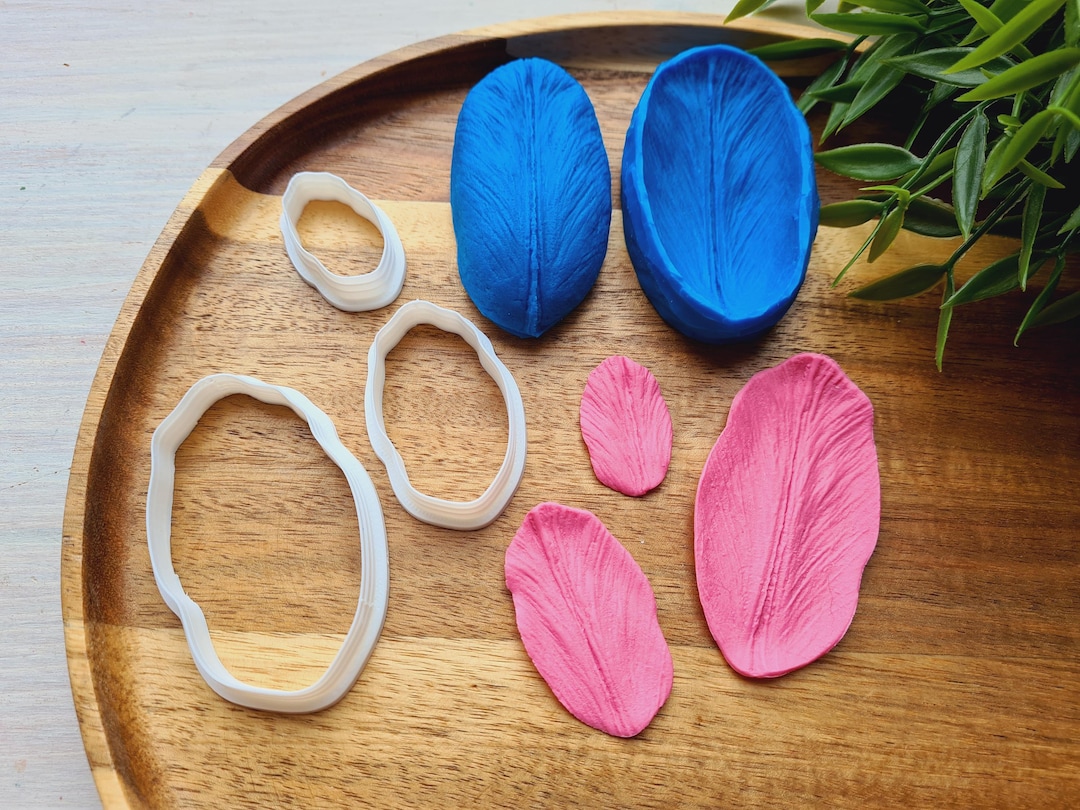 Silicone Veiner of Tulip Petal Texture, Style 3, Choose Full Set or ...