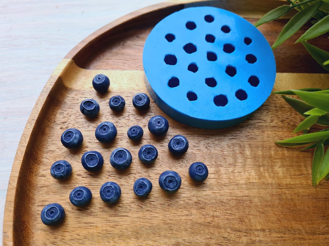 Silicone Mold of Blueberry, Style 9, 19 Elements, ~ Ø 0.7-1 Cm, H:0.7-0 ...