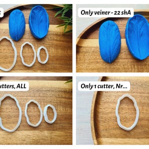 Silicone Veiner of Tulip Petal Texture, Style 3, Choose Full Set or ...