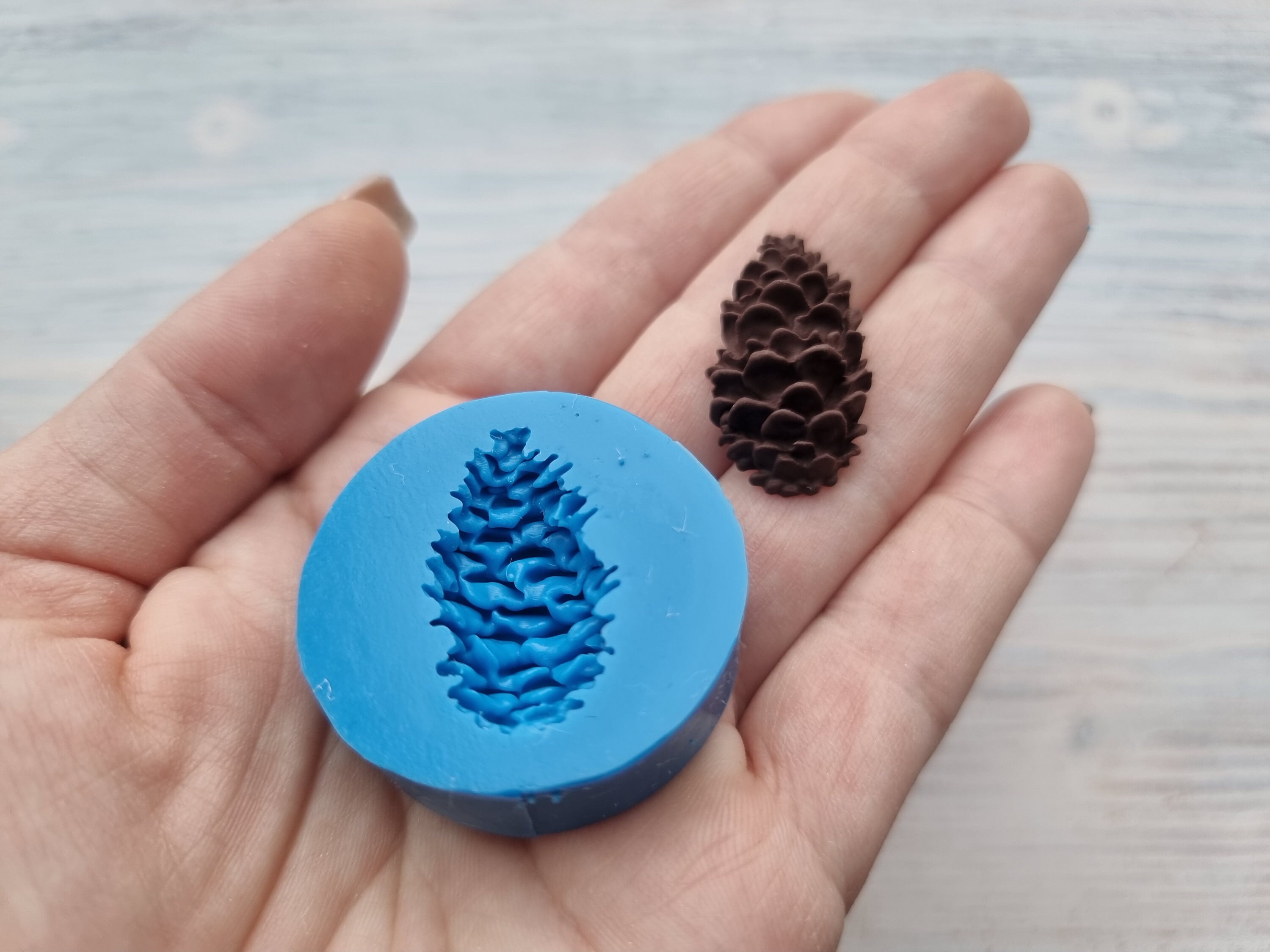 Molds Silicone mold of Pine cone Shape for all types of polymer clay Modeling tool for ...