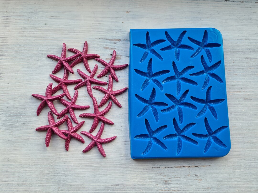 Silicone Mold of Starfish, Style 1, 12 Elements, ~ 3.7*4 Cm, H:0.6 Cm ...