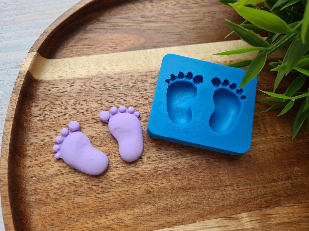 Silicone Mold of Feet, 2 Pcs., 1.93 Cm, H:0.6 Cm, Modeling Tool for ...
