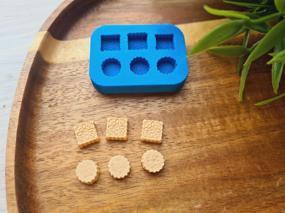 Silicone Mold of Mini Cookie Set, Style 10, 6 Elements, ~ 0.9, H:0.3 Cm ...
