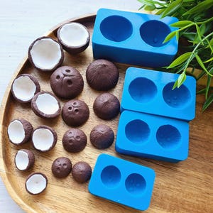 Silicone Mold of Coconut Husk, Style 1, 2 or 24 Elements, ~ Ø 1.5 Cm, H ...