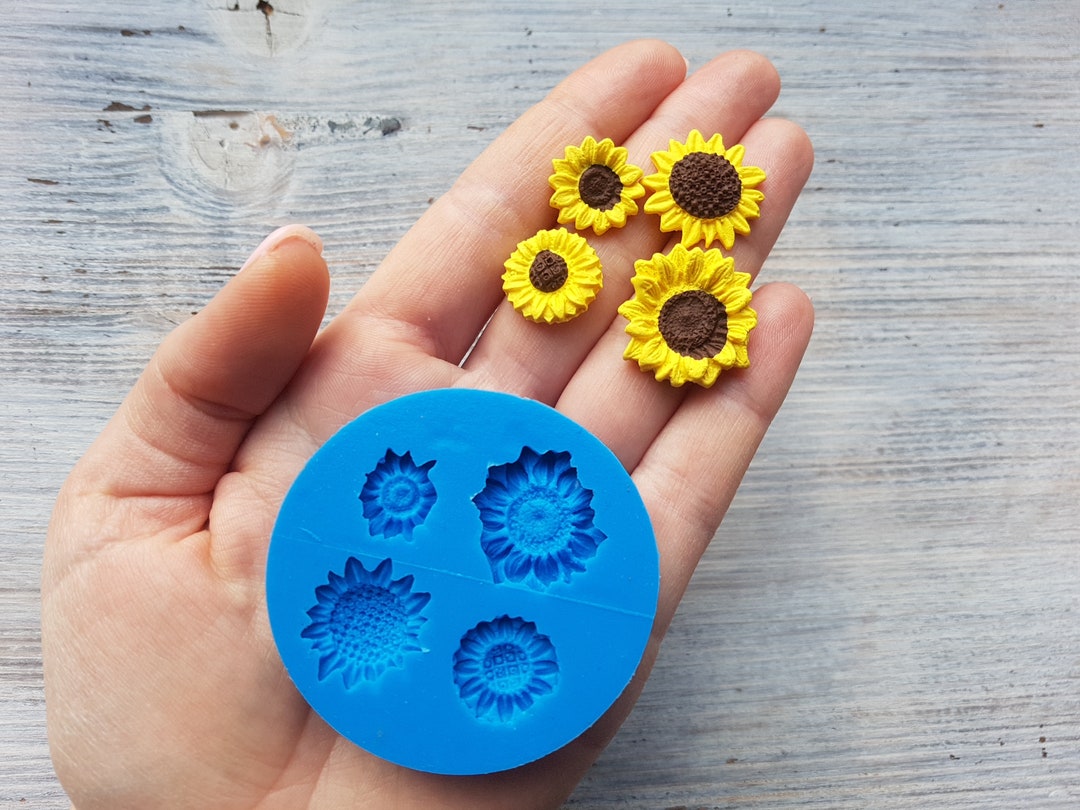 Silicone Mold of Sunflower, 4 Pcs., Ø 1.2-2.3 Cm, Modeling Tool for ...