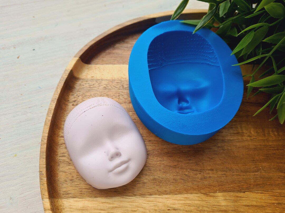 Silicone Mold of Doll Face, Style 45, ~ 4.7*6.5 Cm, H:2.1 Cm, Polymer ...