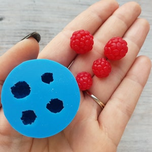 Silicone Mold of Handmade Raspberry, 4 Elements, Ø 0.9-1.3 Cm, H:1-1.3 ...