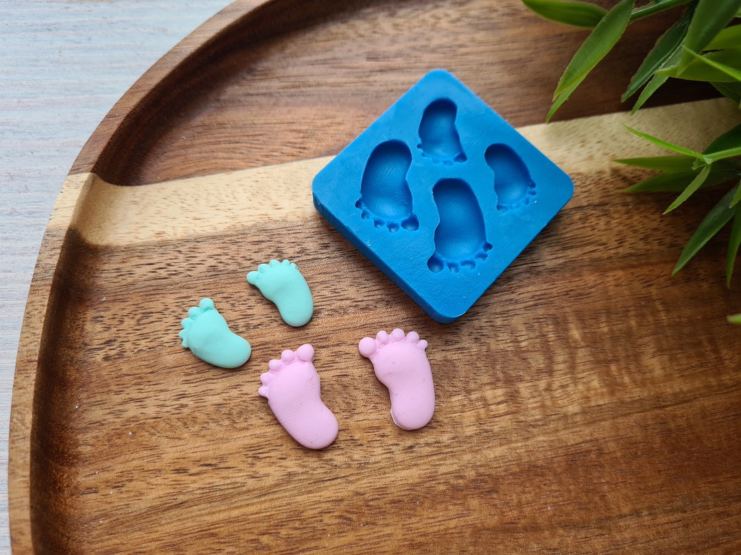 Silicone Mold of Feet, 4 Elements, ~ 1.3*2cm, H:0.4cm, 1.5*1cm, H-0.3cm ...
