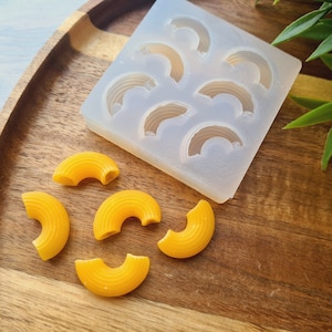 Silicone Mold of Macaroni Pasta, Style 3, 7 Elements, ~ 2.3 Cm, H:0.9 ...