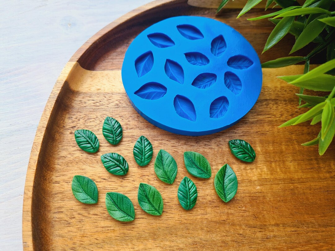 Silicone Mold of Blueberry Leaf, Style 1, 12 Elements, ~ 0.9-1.7 Cm, H ...