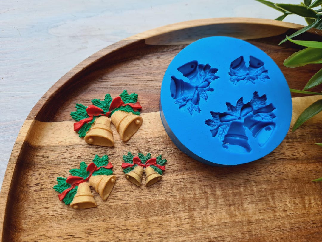 Silicone Mold of Christmas Bell, 3 Elements, ~ 1.7-3.7cm, H:0.5-0.8cm ...