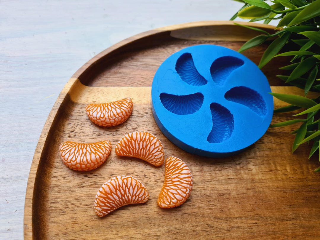 Silicone Mold of Mandarin, Style 7, Slice, 5 Elements, ~ 1.6*2.8 Cm, H ...