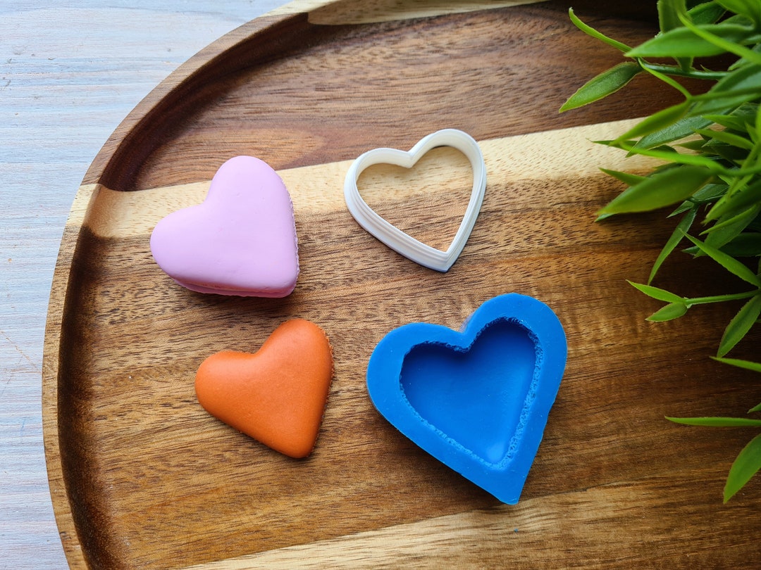 Silicone Mold of Macaron, Style 11, Heart, Large, ~ 3.3*3.6cm, H:0.7cm ...