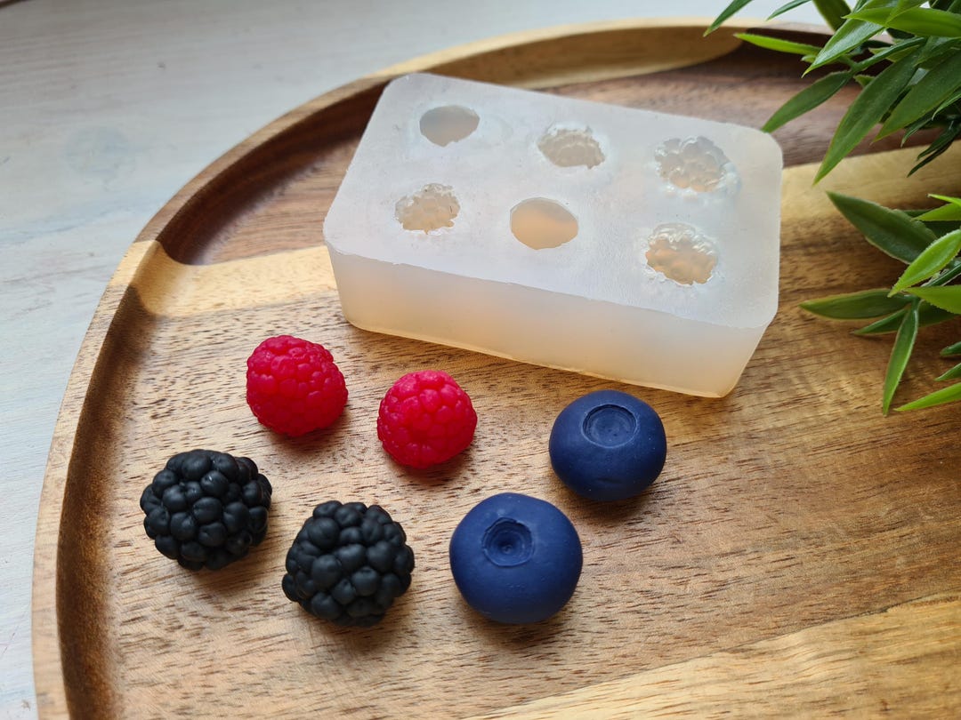 Silicone Mold of Berries Mix, 6 Elements, Raspberry, Blackberry ...