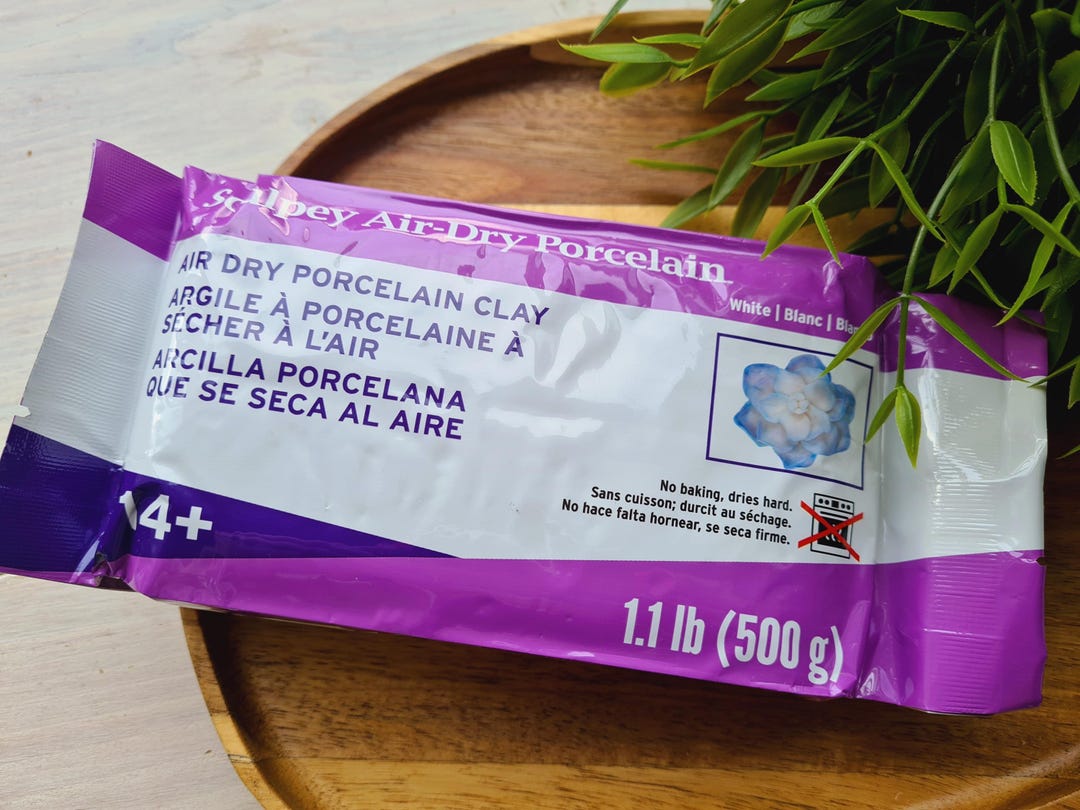 Sculpey Air Dry, White (translucent), 500g (17.63oz), Cold Porcelain ...