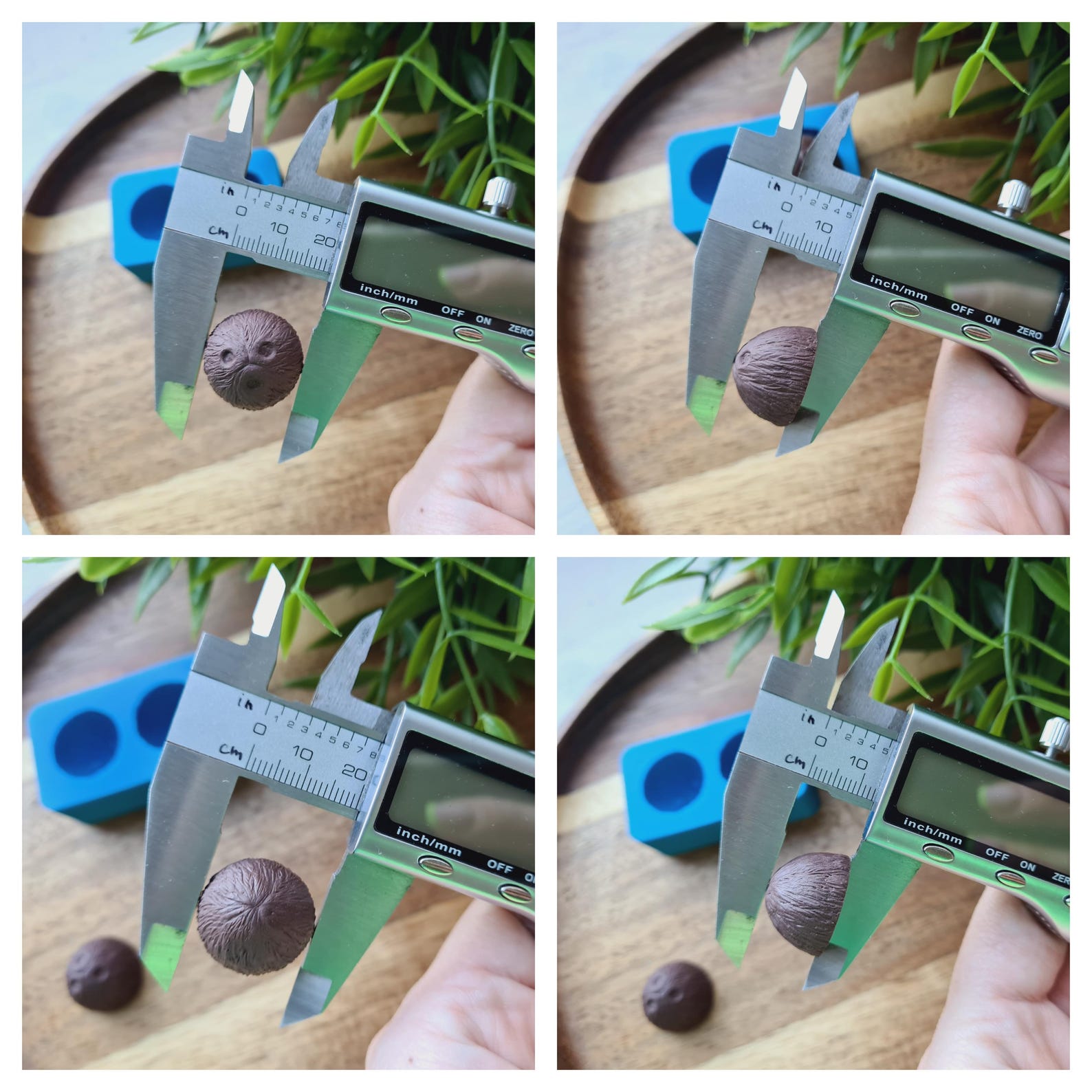 Silicone Mold of Coconut Husk, Style 2, 2 Elements, ~ Ø 2 Cm, H:1.3 Cm ...