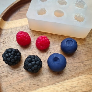 Silicone Mold of Berries Mix, 6 Elements, Raspberry, Blackberry ...